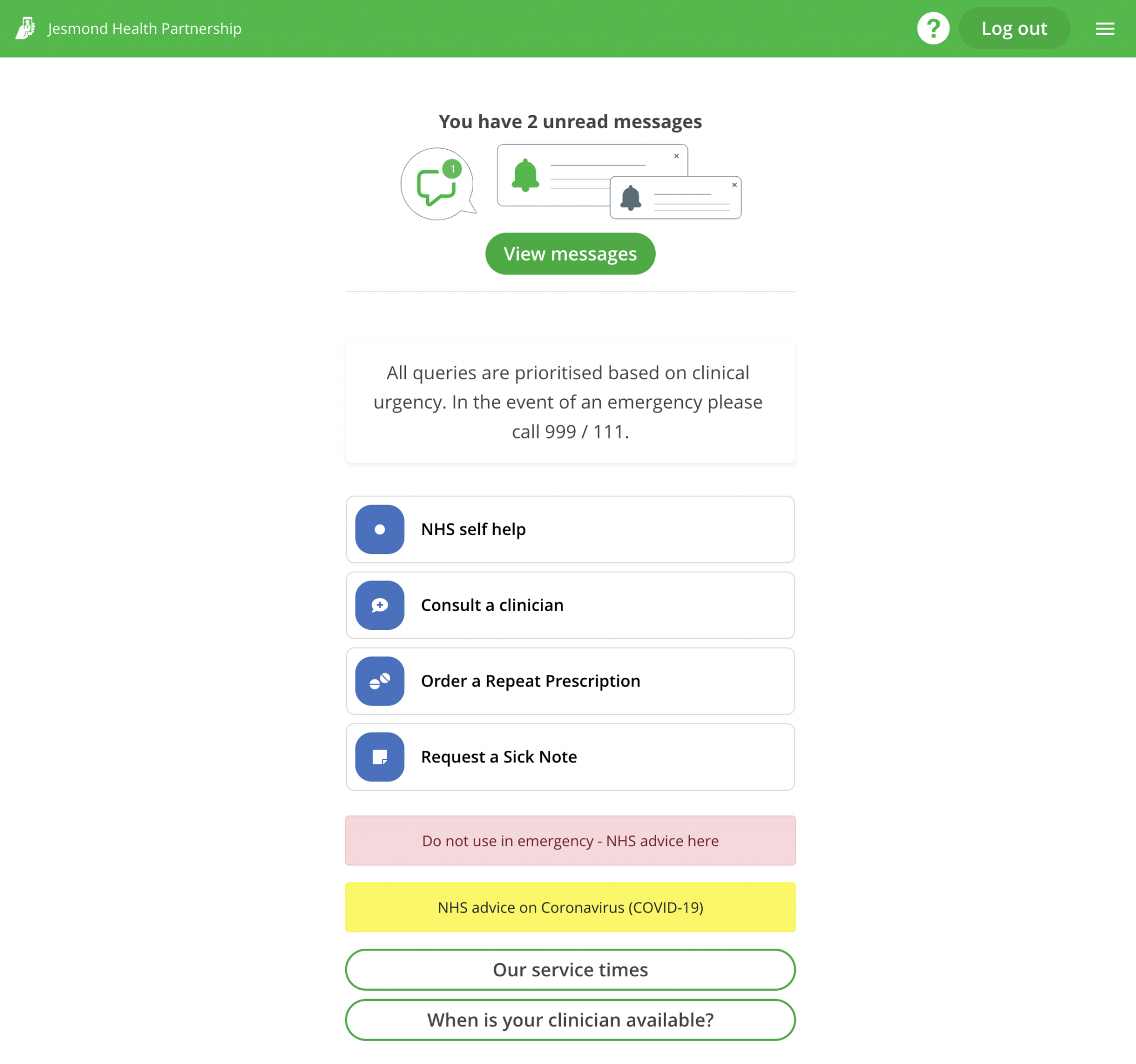 askmyGP: Sending a request on a computer – Jesmond Health Partnership