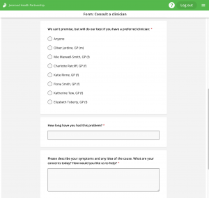 askmyGP: Sending a request on a computer – Jesmond Health Partnership