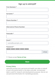 askmyGP: How to register and choose your preferred site – Jesmond ...